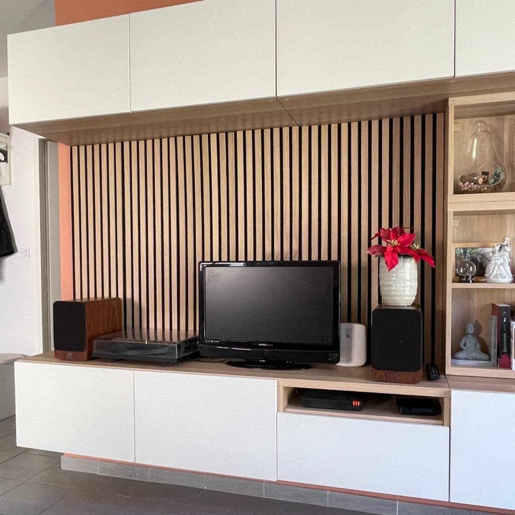 mur TV tasseau bois : conseils, inspirations et tutos | Decoon