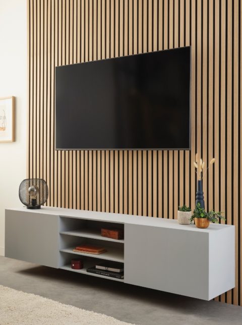mur TV tasseau bois : conseils, inspirations et tutos | Decoon