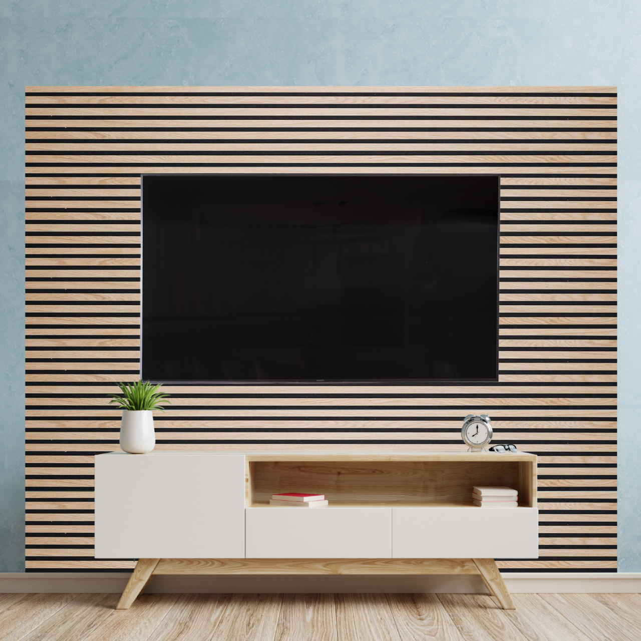 mur TV tasseau bois : conseils, inspirations et tutos | Decoon