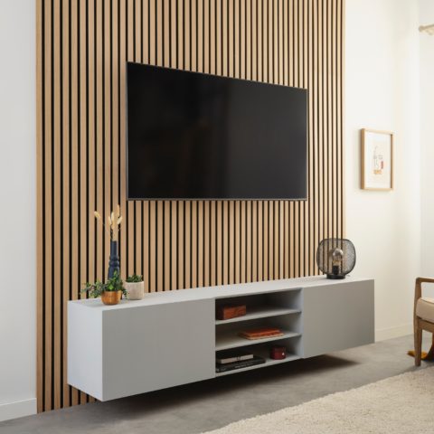 mur TV tasseau bois : conseils, inspirations et tutos | Decoon